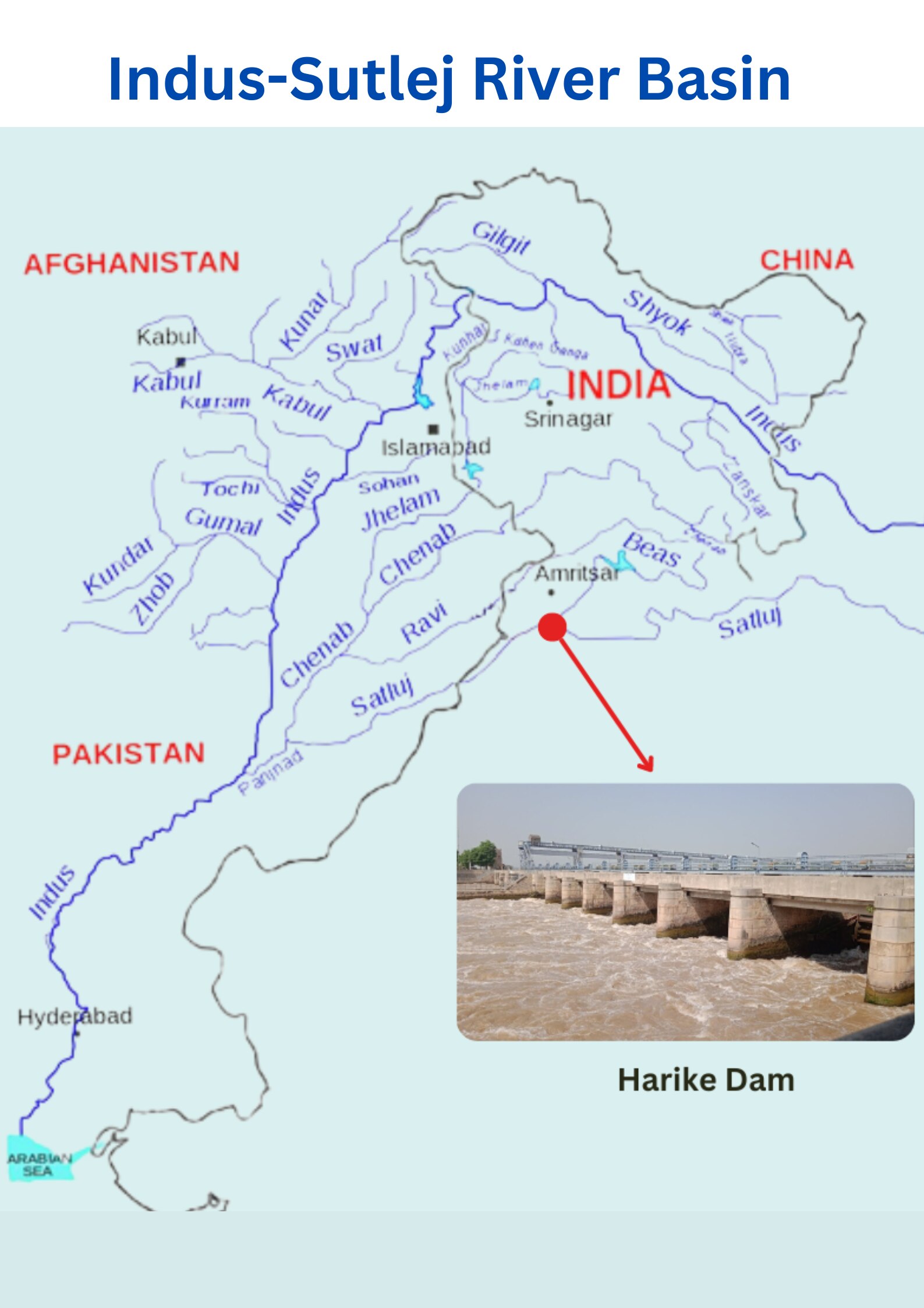 Sutlej River Map